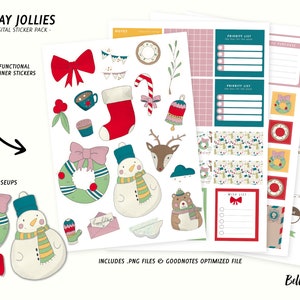 Holiday Jollies Digital Sticker 4-pack for Planners and Scrapbooking ...