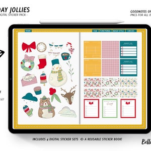Holiday Jollies Digital Sticker 4-pack for Planners and Scrapbooking ...