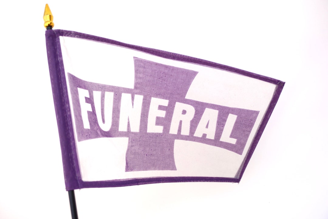Vintage Funeral Flag Hearse Car Procession Banner Halloween Decor ...