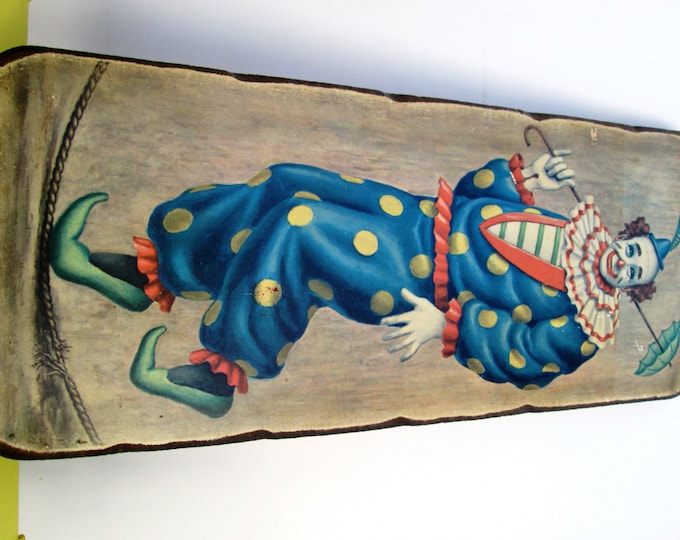 Rad Vintage Circus Clown Art Wood Wall Decor - Etsy