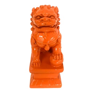 6.5 Hermès Orange Foo Dog Statue Male Guardian Lion - Etsy