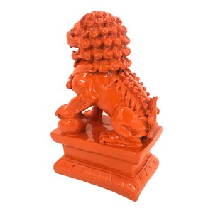 6.5 Hermès Orange Foo Dog Statue Male Guardian Lion - Etsy