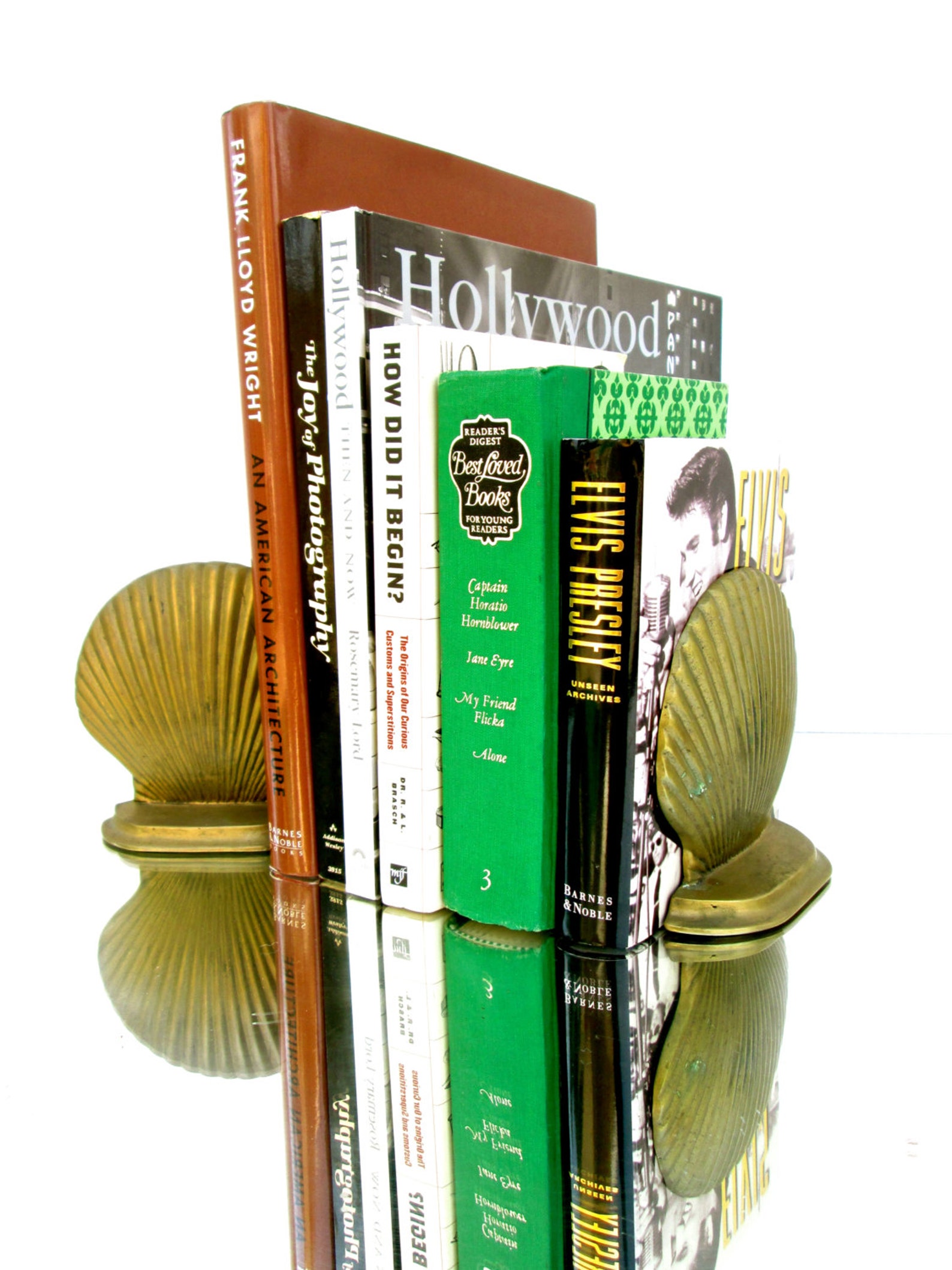 Brass Sea Shell Bookends Vintage Tropical Chic / Nautical / | Etsy