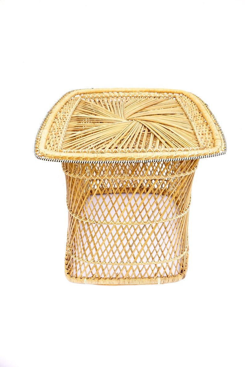 Vtg Mid-century Woven Rattan Cocktail Table Natural Organic - Etsy