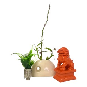 6.5 Hermès Orange Foo Dog Statue Male Guardian Lion - Etsy