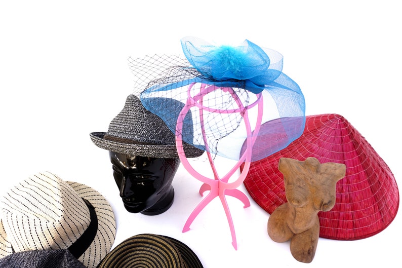 Vintage Hat Stand Pink Plastic Freestanding Hat or Wig | Etsy