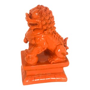 6.5 Hermès Orange Foo Dog Statue Male Guardian Lion - Etsy