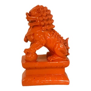 6.5 Hermès Orange Foo Dog Statue Male Guardian Lion - Etsy