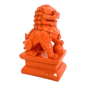 6.5 Hermès Orange Foo Dog Statue Male Guardian Lion - Etsy