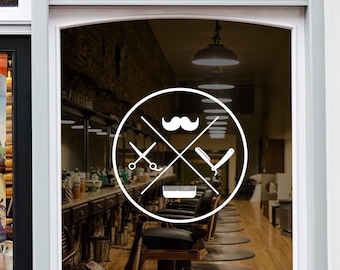 Barbershop Window Sticker Barber Shop Window Decal Display - Etsy