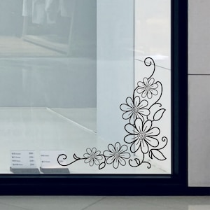 Floral Window Sticker Shop Window Decal Home Window Stickers Flower ...