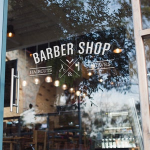 Barbershop Window Sticker Barber Shop Window Decal Display - Etsy