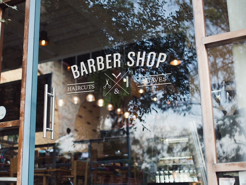 Barbershop Window Sticker Barber Shop Window Decal Display - Etsy