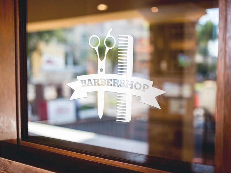 Barber Shop Window Sticker Barbershop Window Decal Display - Etsy UK