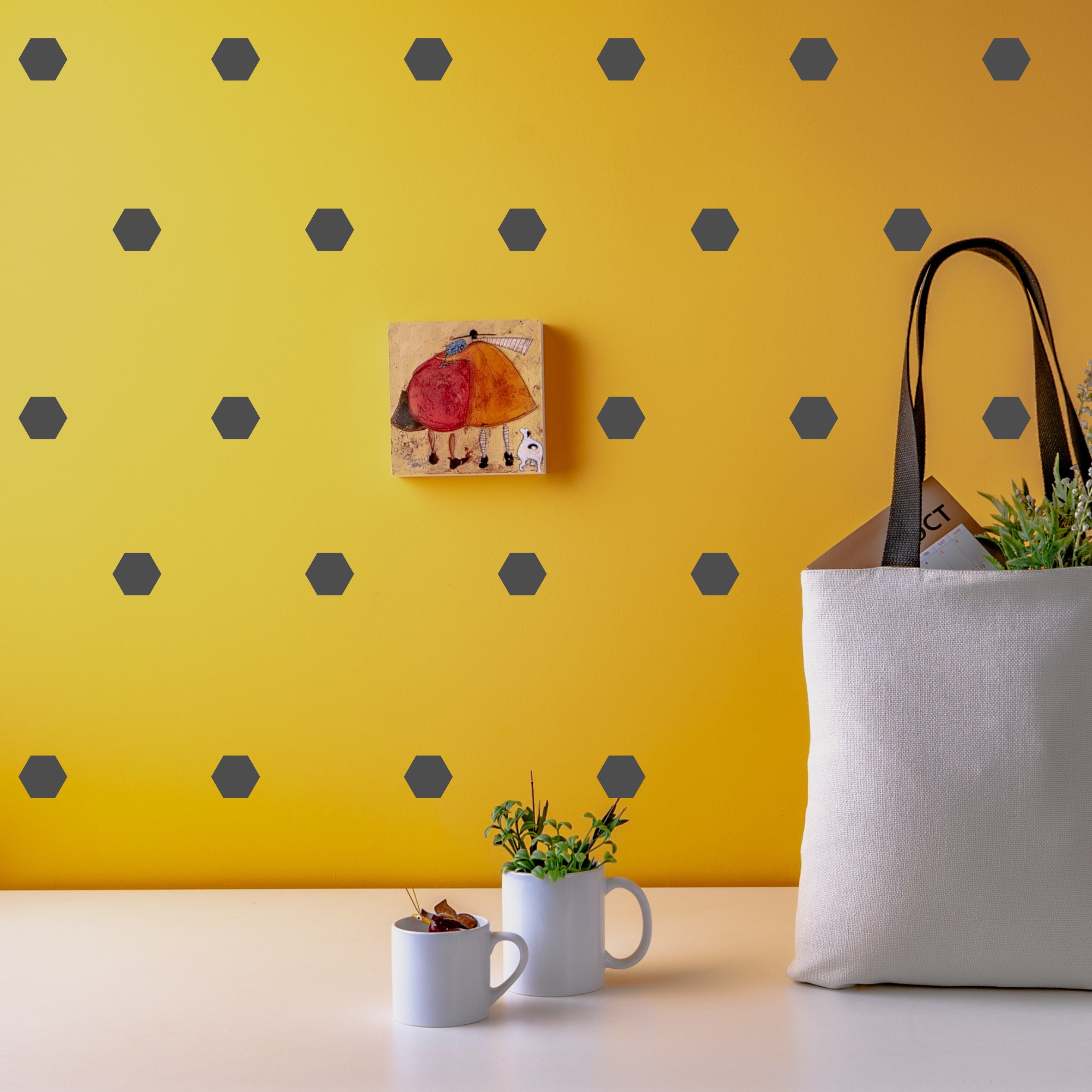 Hexagon Sticker Hexagon Wall Stickers Hexagon Decal Polka - Etsy UK