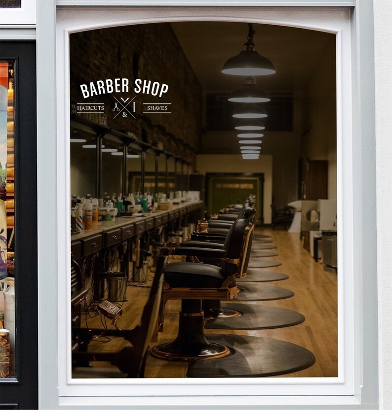 Barbershop Window Sticker Barber Shop Window Decal Display - Etsy
