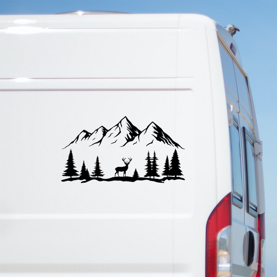 Stag Mountains Sticker Large Caravan Motorhome Stickers Adventure ...