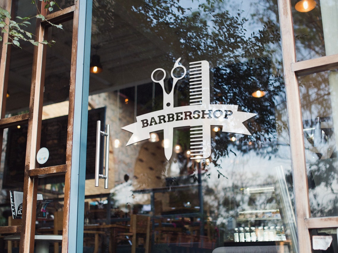 Barber Shop Window Sticker Barbershop Window Decal Display - Etsy UK