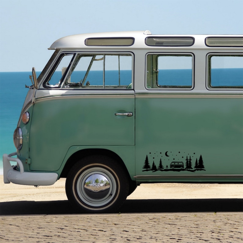 Camper Van Sticker: Adventure Forest Scene Vinyl Decal - Etsy