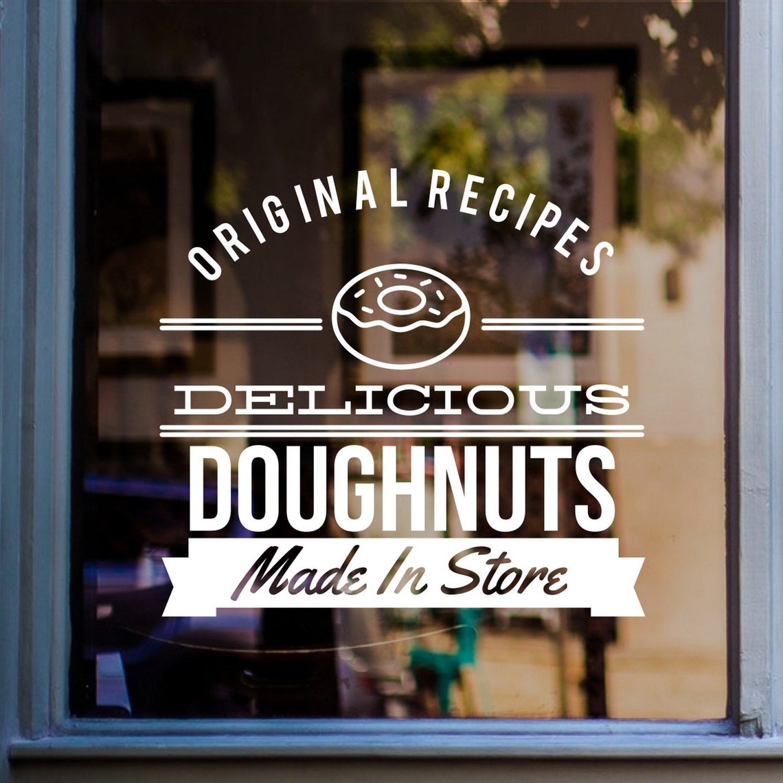 Bakery Shop Window Sticker Delicious Doughnuts Café Restaurant | Etsy