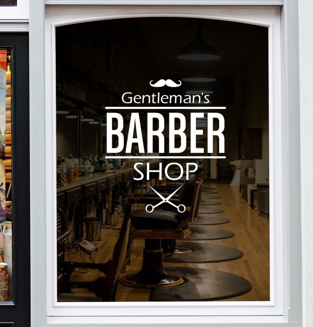 Barber Shop Window Sticker Barbershop Window Decal Display - Etsy