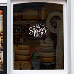 Hello Spring Shop Window Sticker Vinyl Decal Retail Display - Etsy