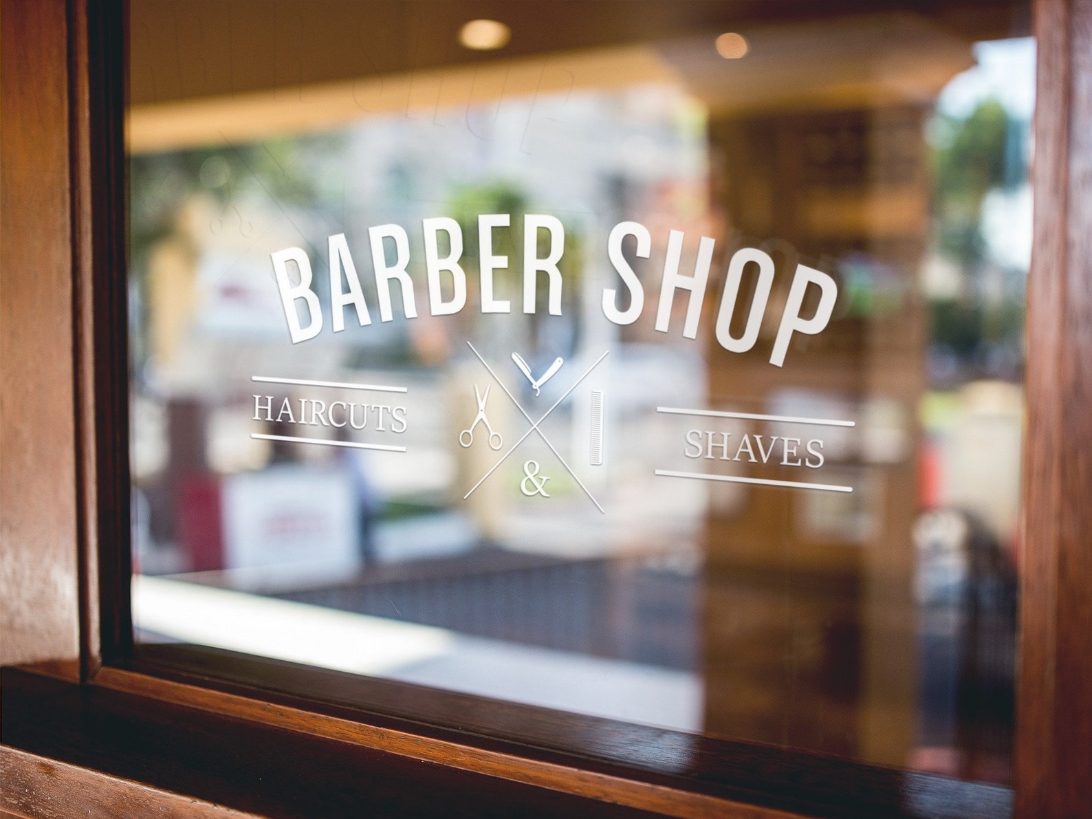 Barbershop Window Sticker Barber Shop Window Decal Display - Etsy
