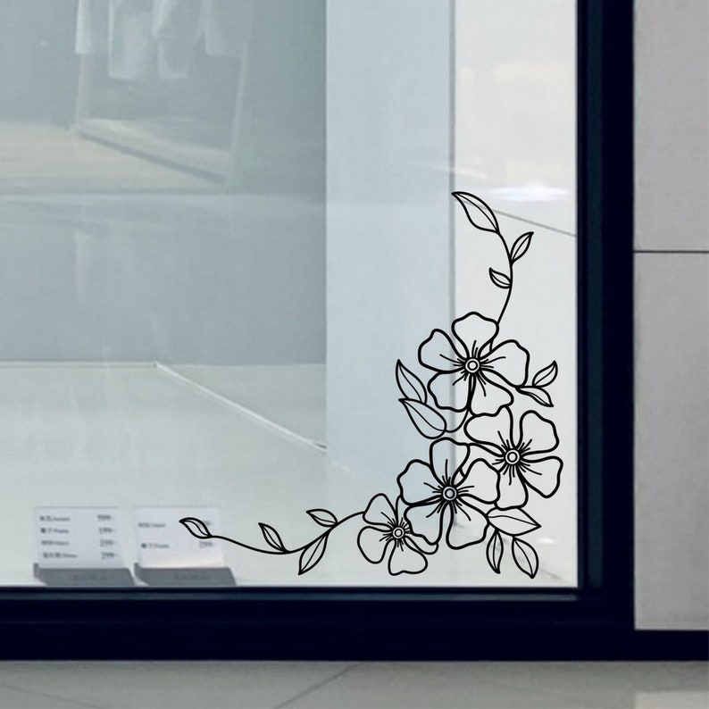 Floral Window Sticker Shop Window Decal Home Window Stickers - Etsy