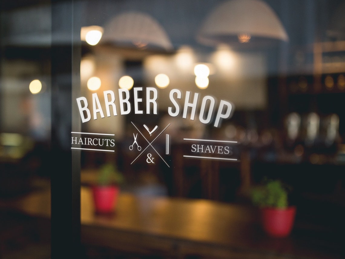 Barbershop Window Sticker Barber Shop Window Decal Display - Etsy UK