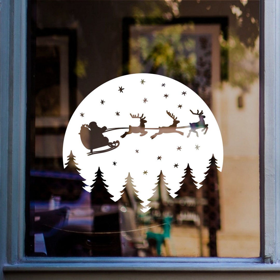 Kerstslee Sneeuwvlokken Raam Sticker | Xmas Window Decal | Kerst ...