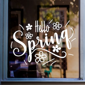 Hello Spring Shop Window Sticker Vinyl Decal Retail Display - Etsy