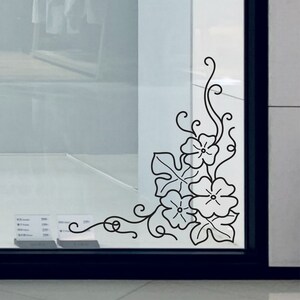 Floral Window Sticker Corner Window Decal Shop Home Window Decoration ...