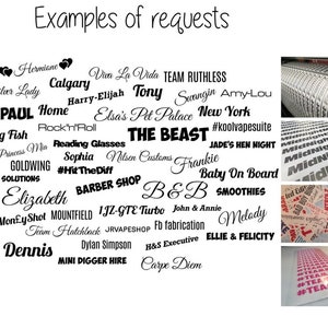 Custom Car Stickers Personalised Name Lettering Vinyl Decals - Etsy