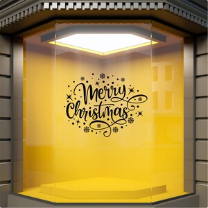 Merry Christmas Sticker for Windows Xmas Shop Display Christmas Window ...