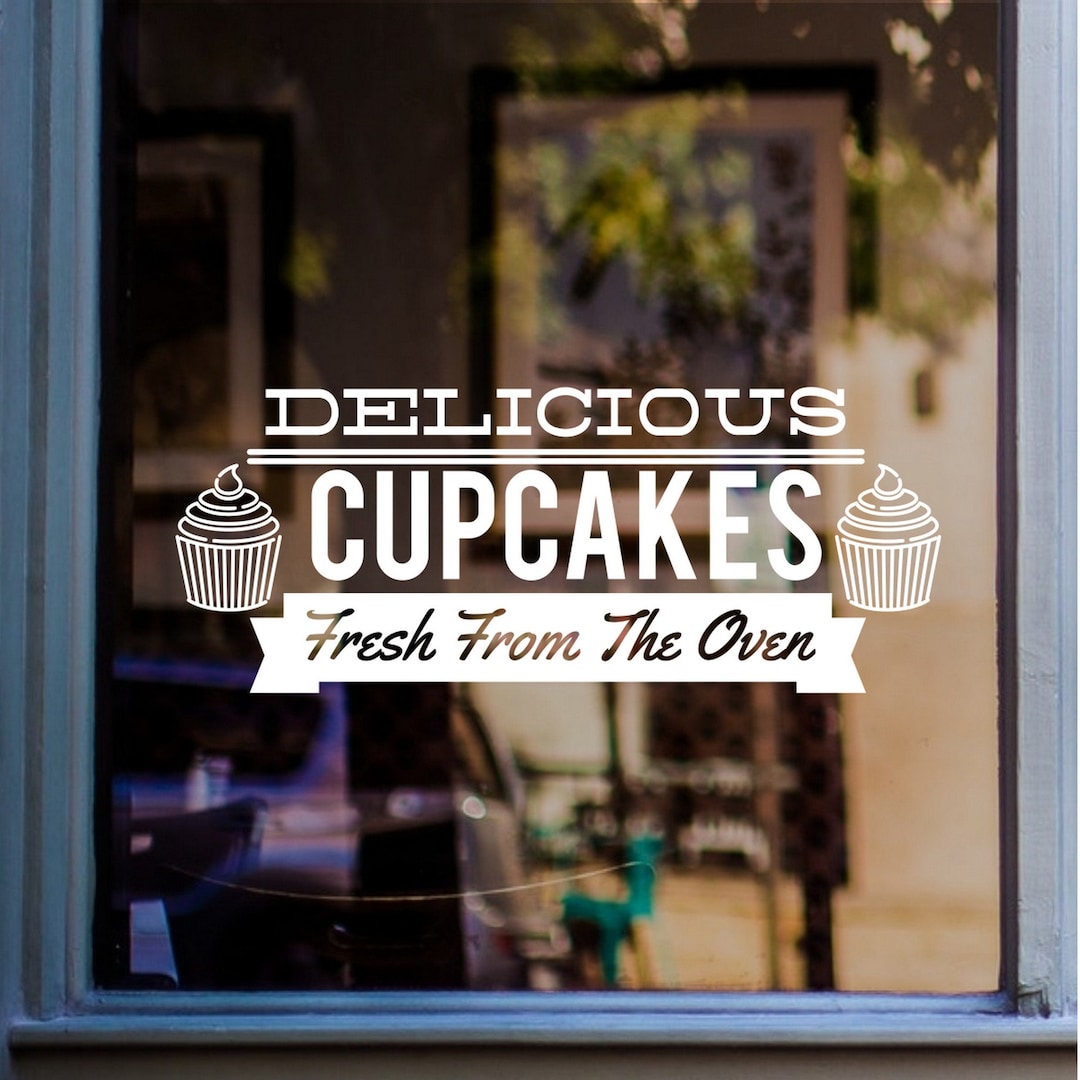 Bakery Shop Window Sticker Delicious Cupcakes Café Restaurant Vinyl ...