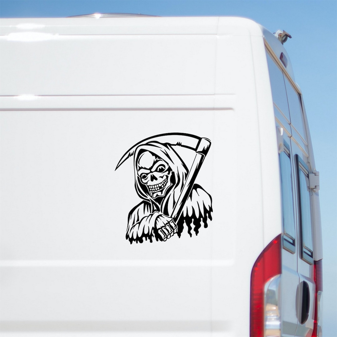 Grim Reaper Sticker Skull Large Skeleton Stickers Car Camper Van ...