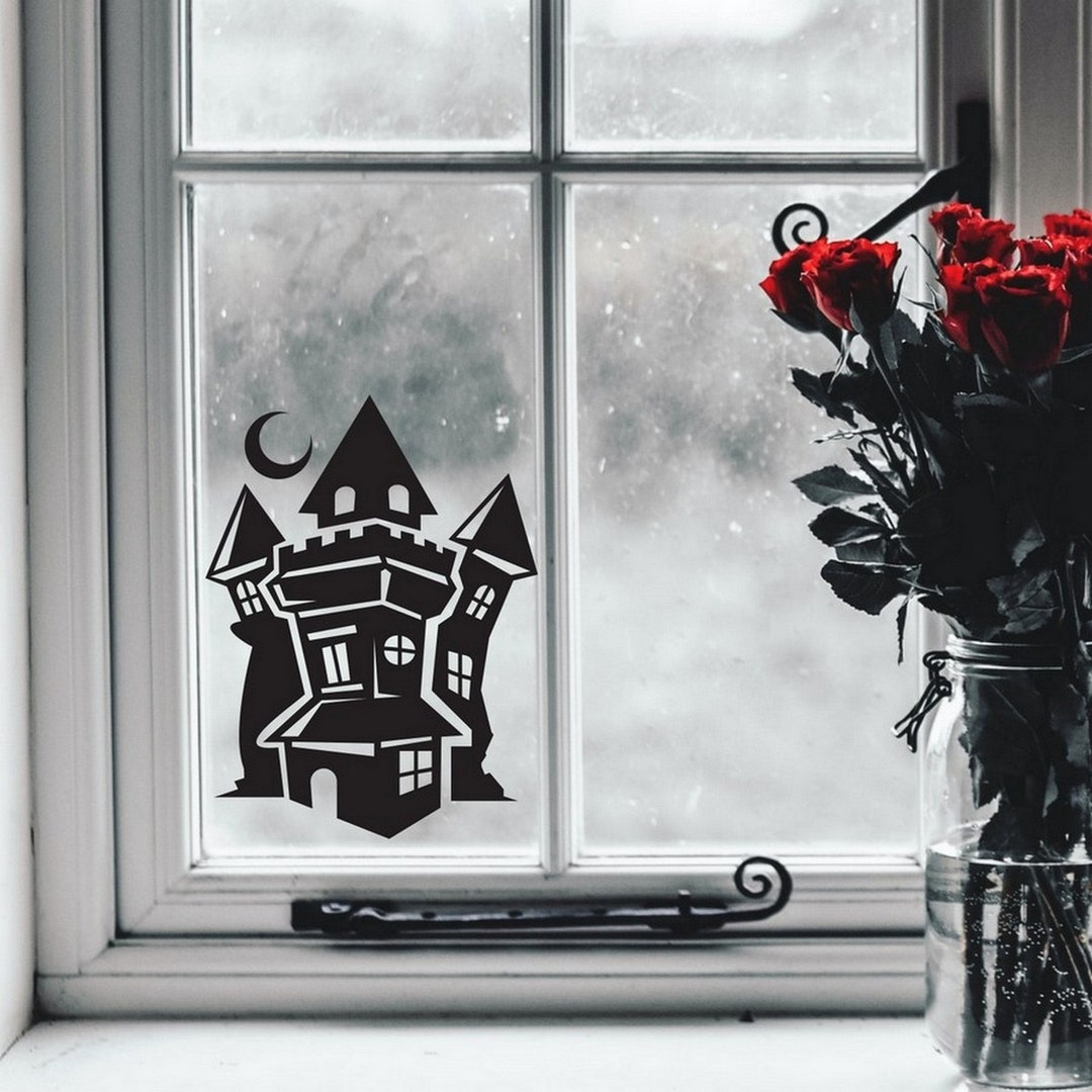 Haunted House Sticker, Halloween Decor Decorations, Halloween Window ...