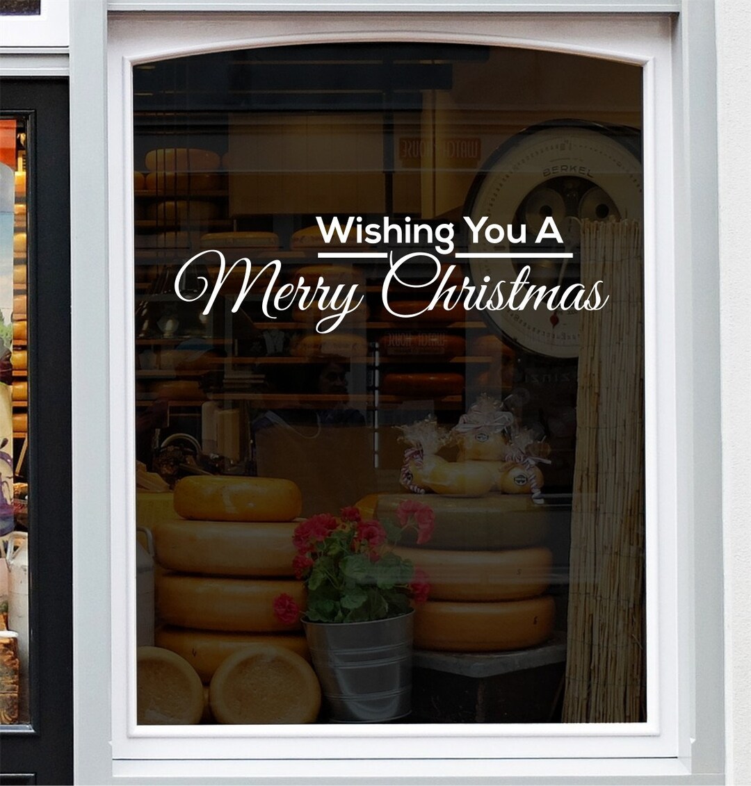 Wishing You A Merry Christmas Shop Window Sticker Xmas Home Decoration ...