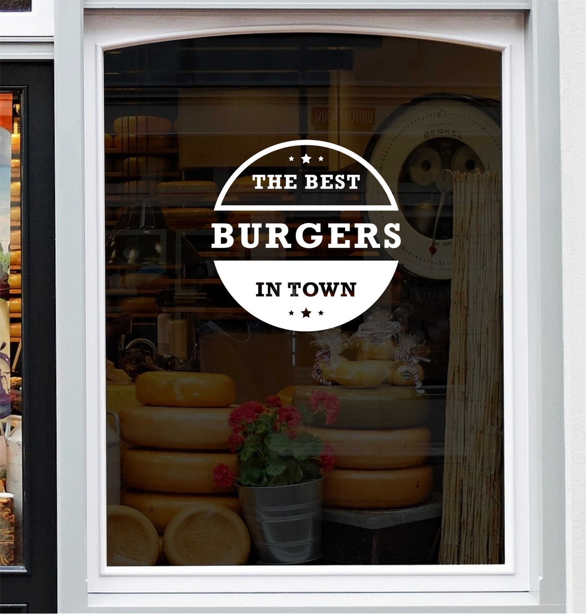 The Best Burgers in Town Window Sticker Fast Food Take Away Kebab Shop ...