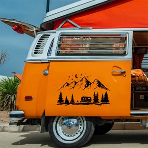 Camping Forest Mountain Scene Sticker Large Caravan Motorhome Stickers ...