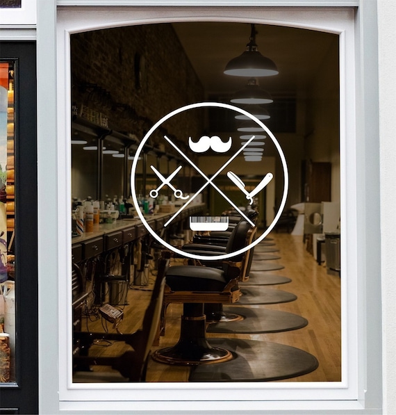 Barber Shop Window Sticker Barbershop Window Decal Display | Etsy