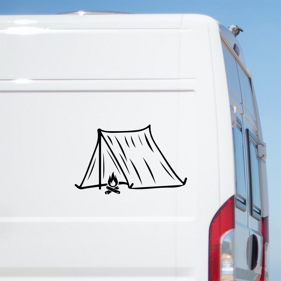 Camping Tent Campfire Sticker Large Caravan Motorhome Stickers ...