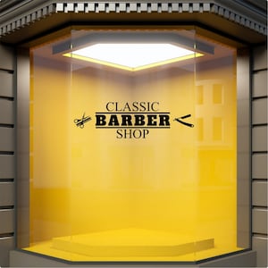 Classic Barber Shop Window Sticker Barbershop Window Decal Display - Etsy
