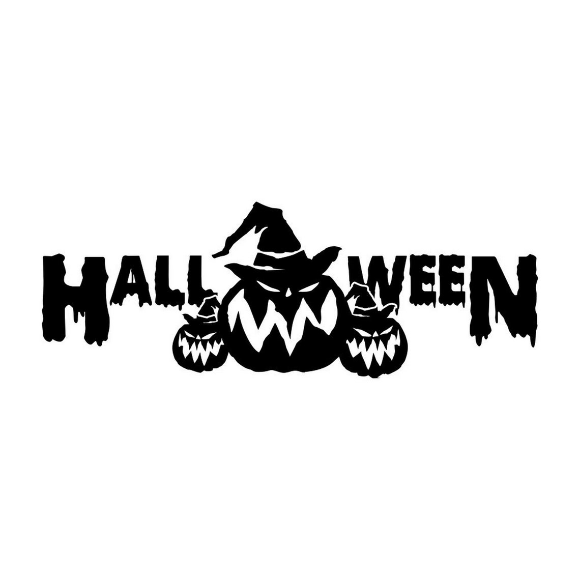 Happy Halloween Shop Window Sticker Halloween Pumpkins Decal Retail ...