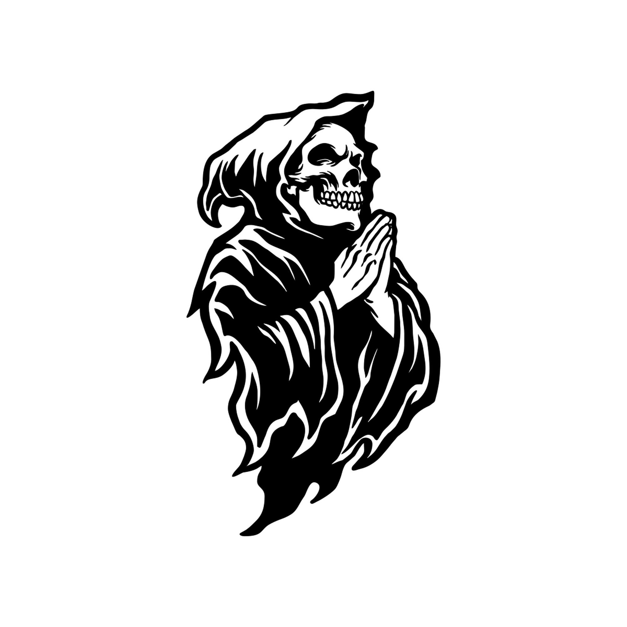 Grim Reaper Skull Skeleton Sticker Large Caravan Motorhome Stickers RV ...