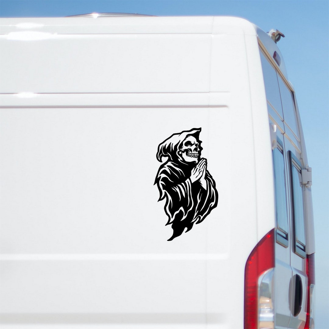 Grim Reaper Skull Skeleton Sticker Large Caravan Motorhome Stickers RV ...