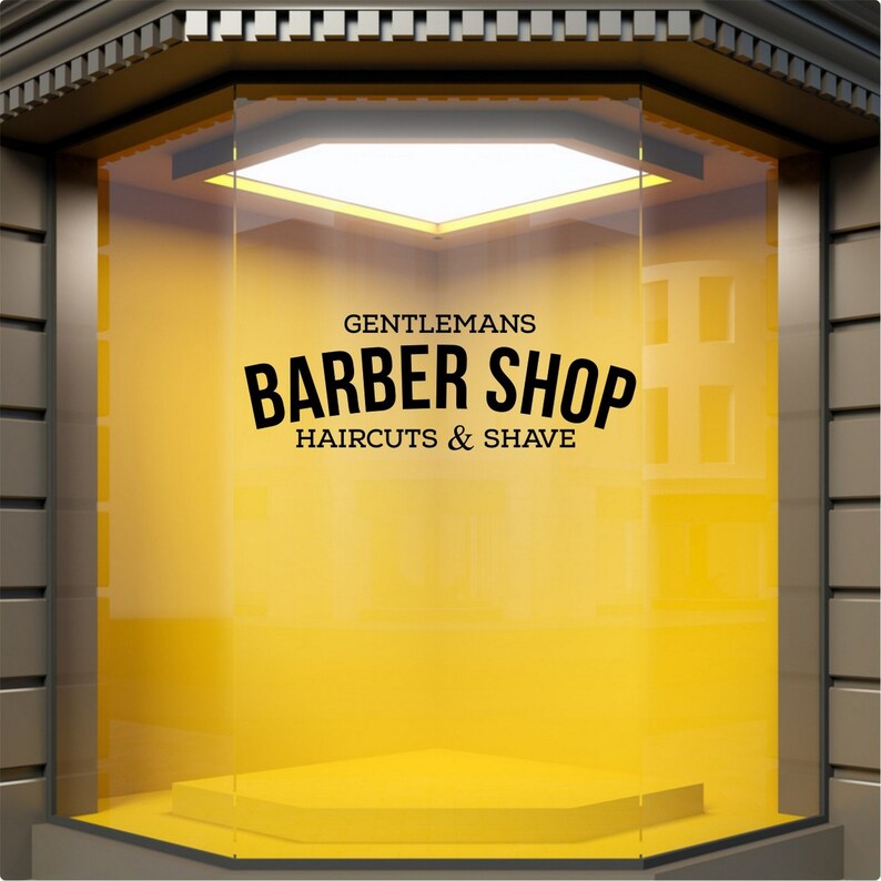 Gentlemans Barbershop Window Sticker Barbershop Window Decal Display - Etsy