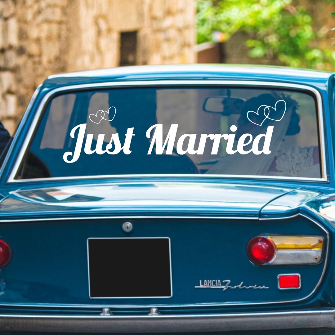 Just Married Car Sticker Wedding Car Window Decal Wedding Day ...