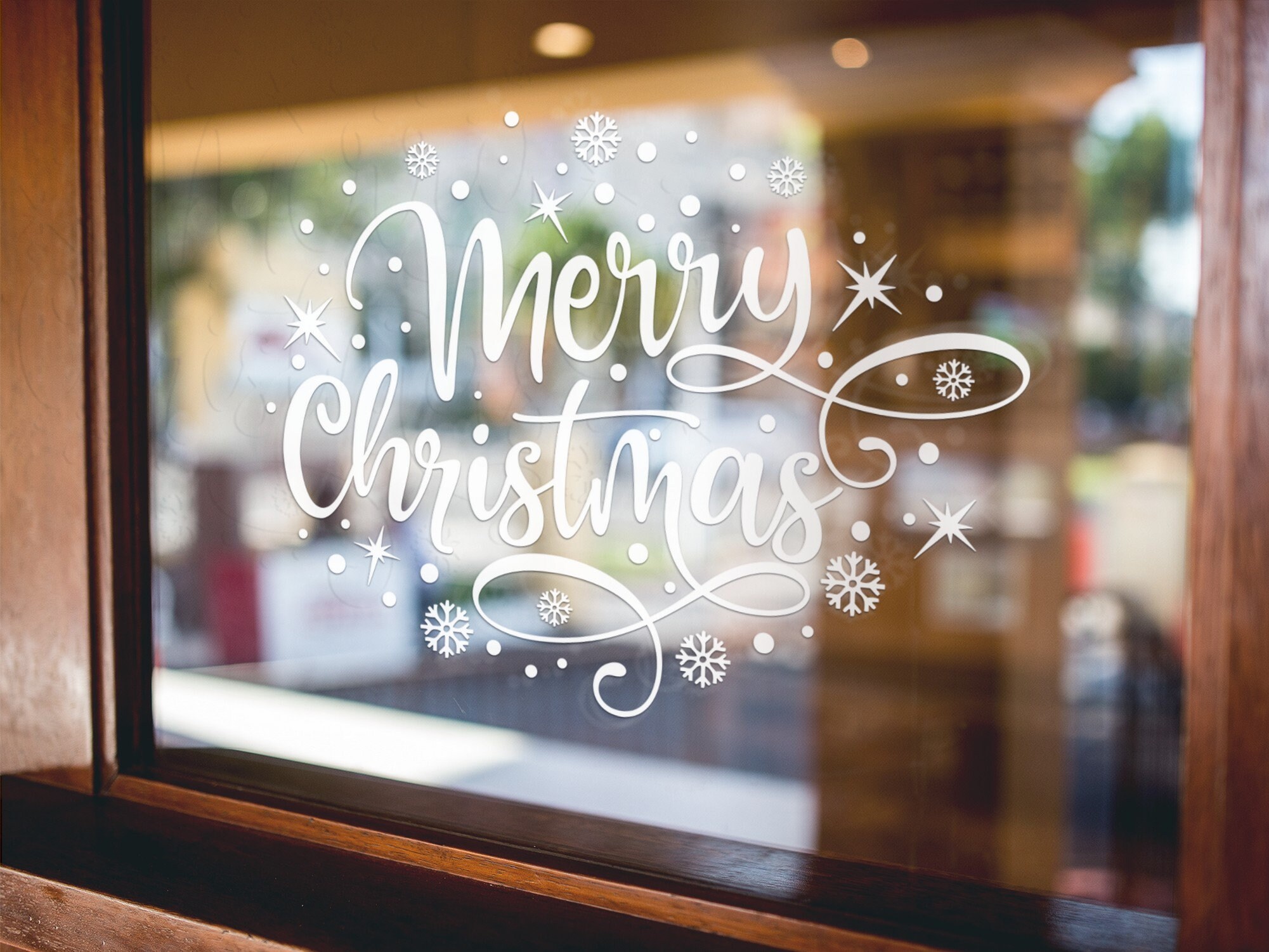 Merry Christmas Sticker for Windows Xmas Shop Display Christmas Window ...