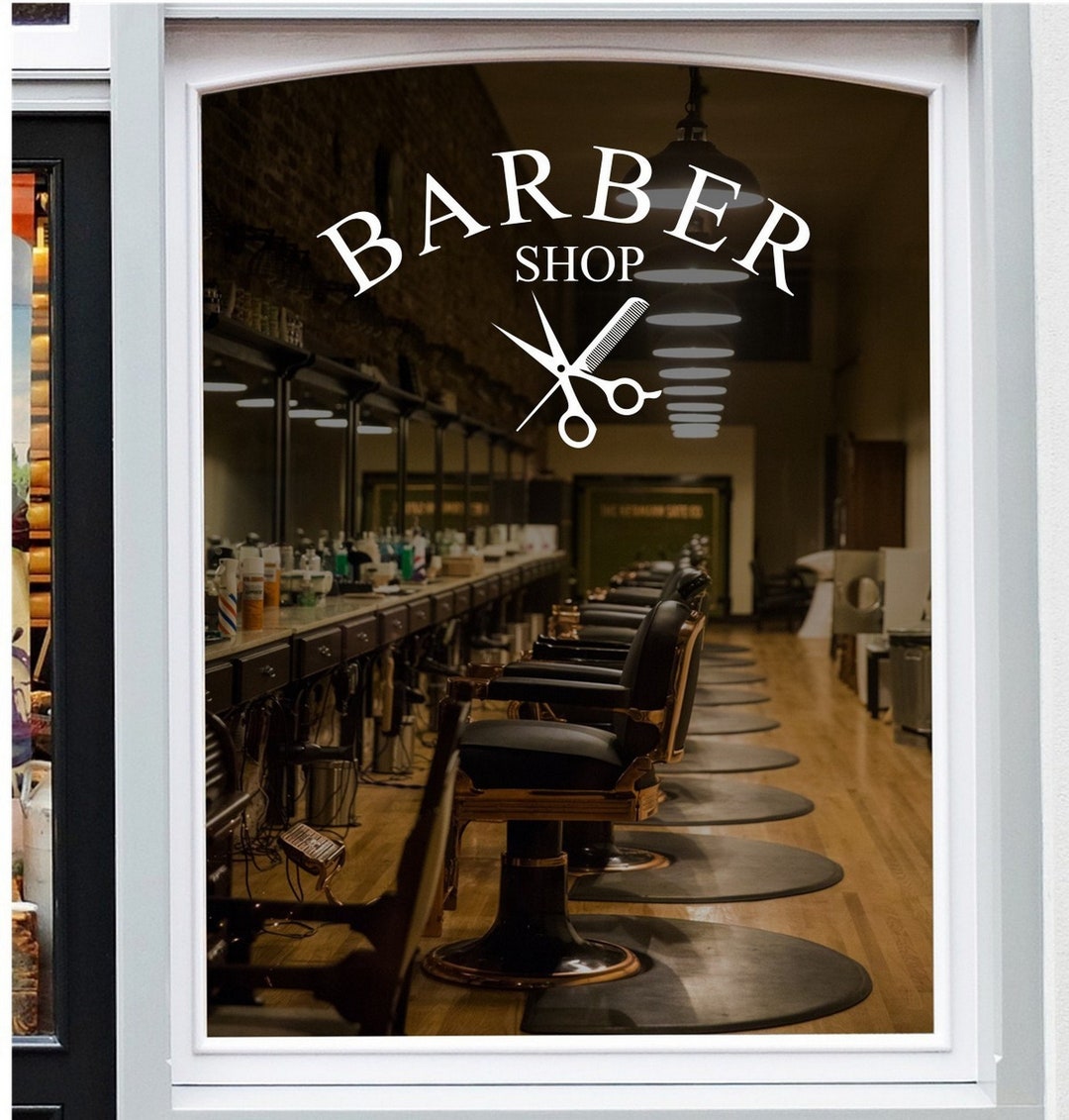 Barber Shop Window Sticker Barbershop Window Decal Display - Etsy